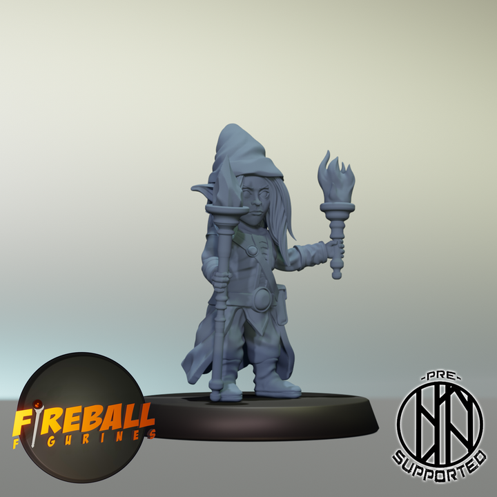 3d Printable Thistle Female Forest Gnome Wizard By Fireball Figurines